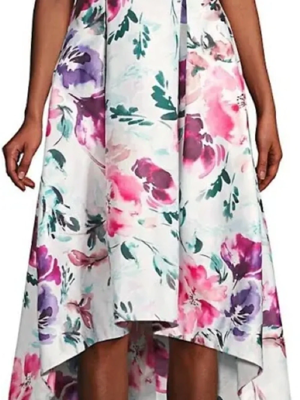 Parker | Dresses | Parker Black Strapless Floral Highlow Dress | Poshmark